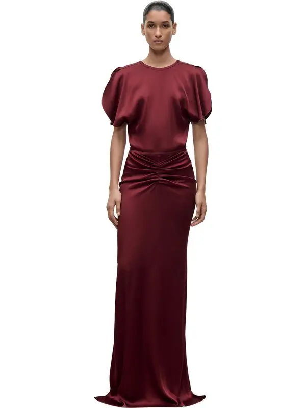 Victoria Beckham Isabella Skirt - Burgundy