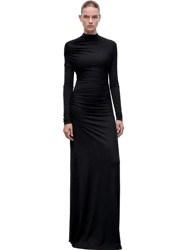 Victoria Beckham Shoulder Drape Gown - Black