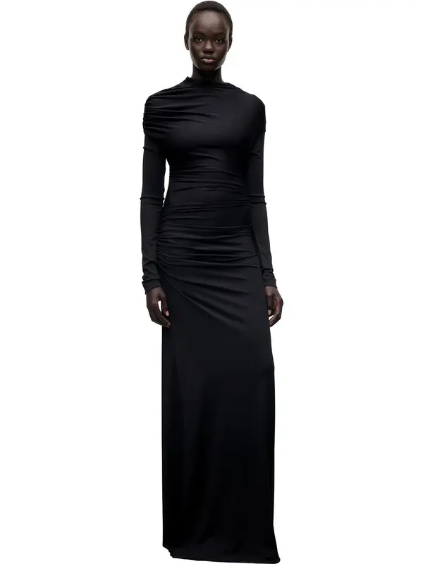 Victoria Beckham Shoulder Drape Gown - Black