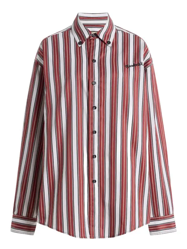 SANDERLAK Striped Cotton Button-down Shirt - Stripe