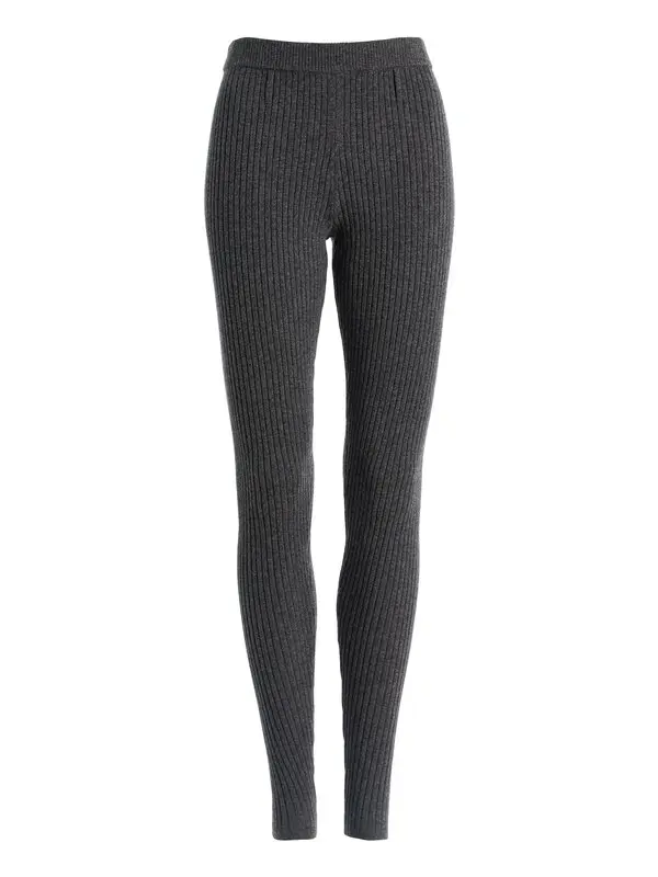 THE GARMENT Wool-cashmere Ribbed Skinny Pants - Grey