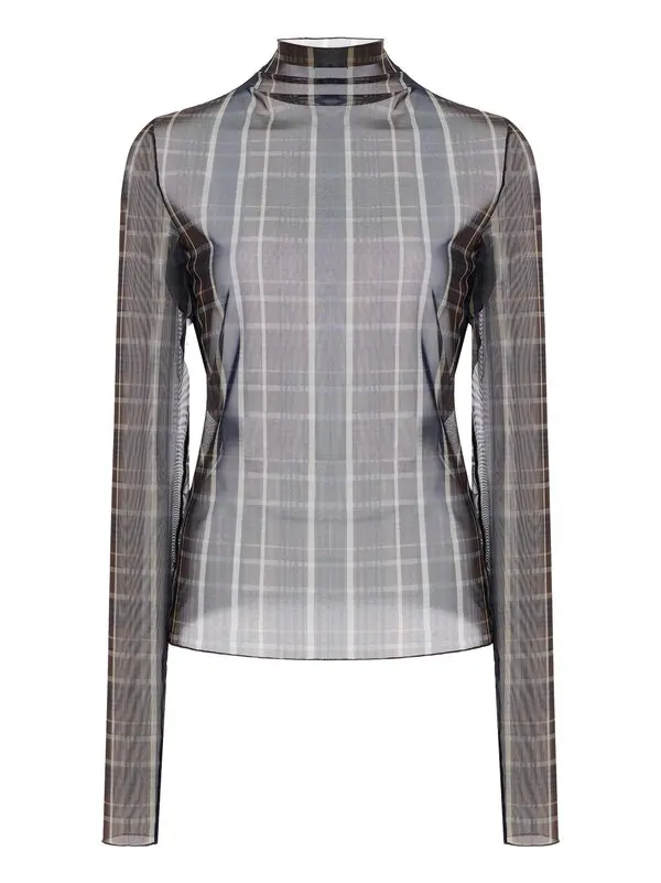 FAVORITE DAUGHTER Sheer Fantasy Chiffon Top - Plaid