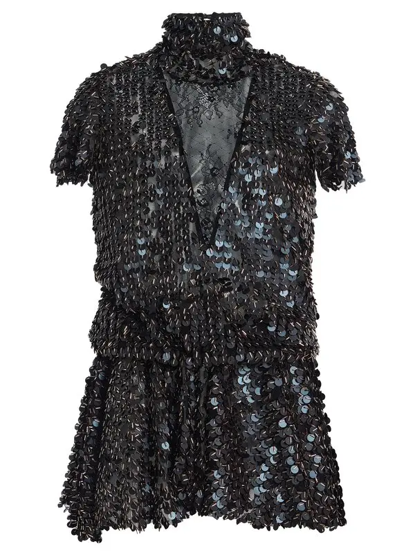 SIEDRES Fryn Sequined Mini Dress - Black