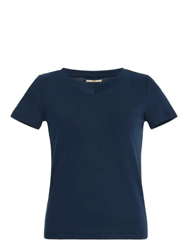 DL1961 Shrunken V-neck T-shirt - Blue
