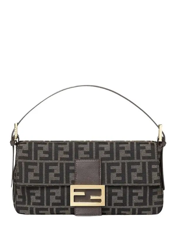 Fendi Jacquard Ff Zucca Fabric Baguette - Brown