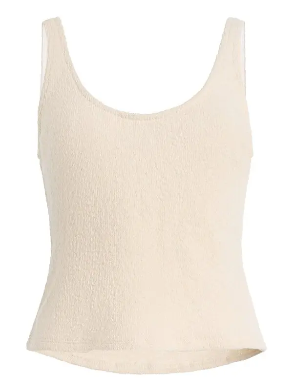 ANEMOS Round Neck Knit Tank Top - White