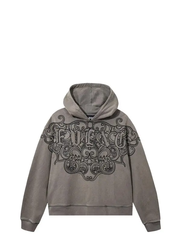 REVENGE Crest Embroidered Hoodie - Grey