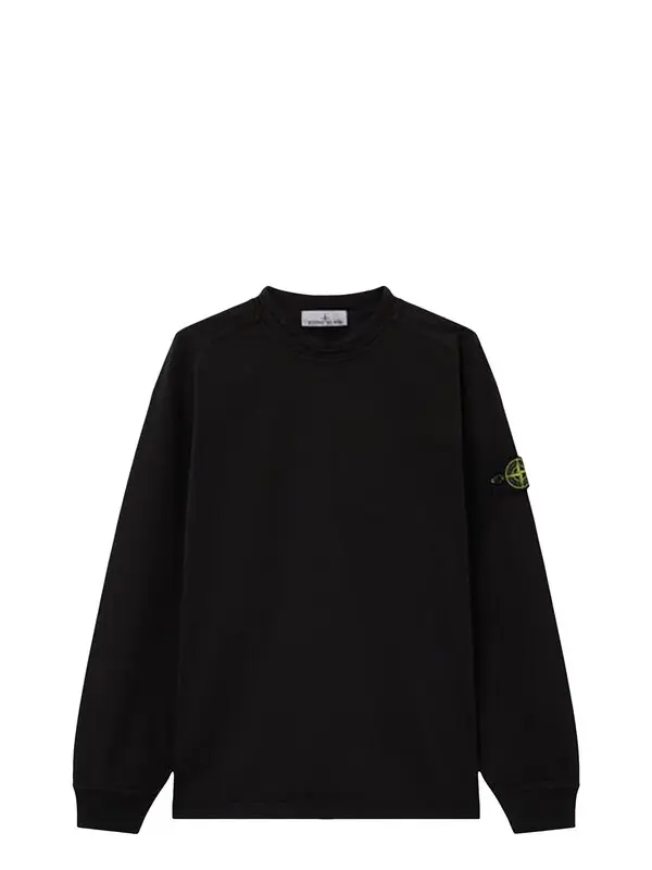 Stone Island Organic Cotton Fleece Sweatshirt - Black