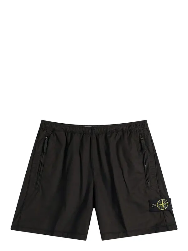 Stone Island Loose Fit Wide Leg Shorts - Black