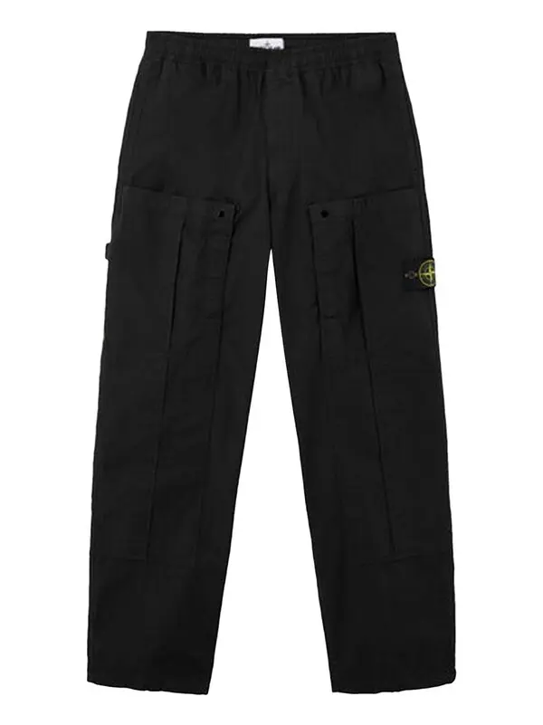 Stone Island Mercerized Organic Cotton Ripstop Pants - Black