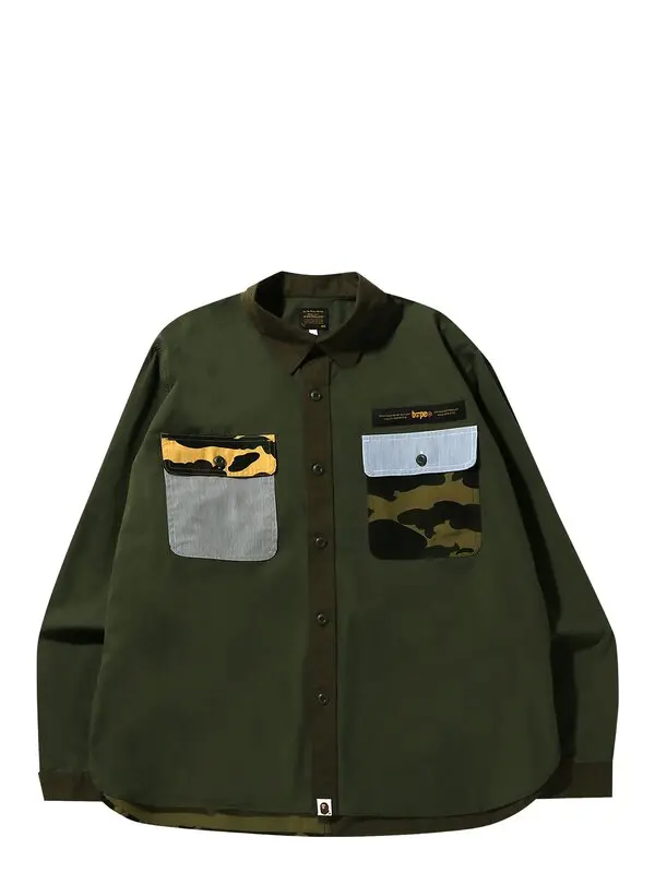 A BATHING APE Military Crazy Pattern Relaxed Fit Shirt - Multicolor