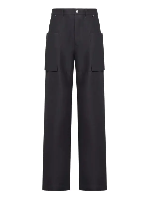 Rick Owens Button-front Utility Pants With Pockets - Nero