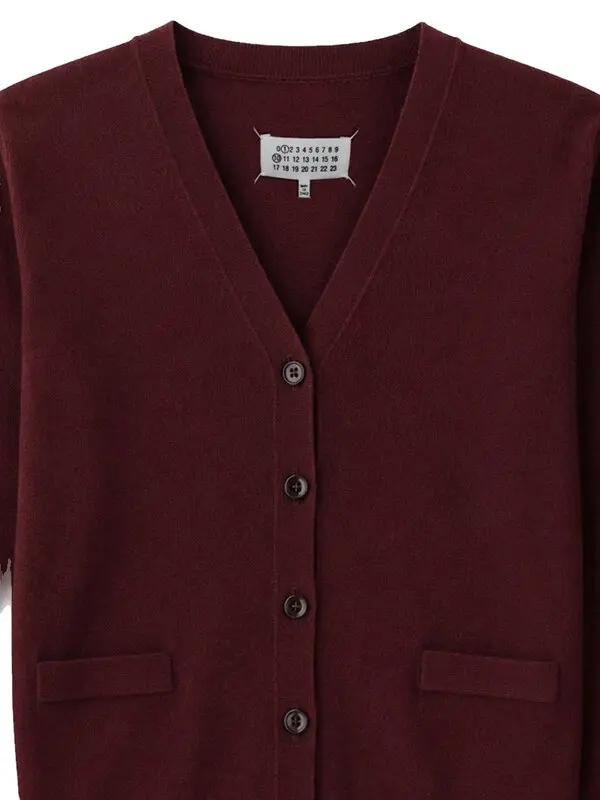 MAISON MARGIELA Virgin Wool Cardigan - Bordeaux