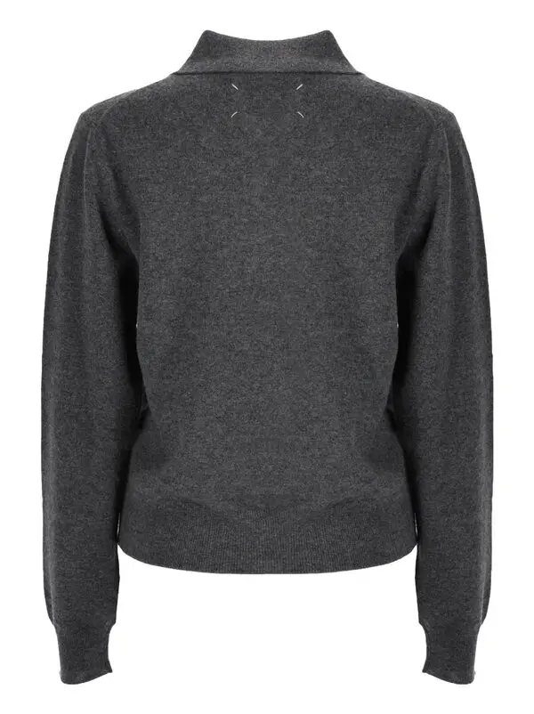 MAISON MARGIELA 100% Virgin Wool Polo Shirt - Grey
