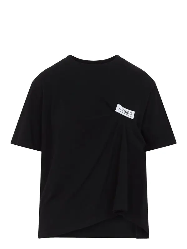 MAISON MARGIELA Draped Cotton Top - Black