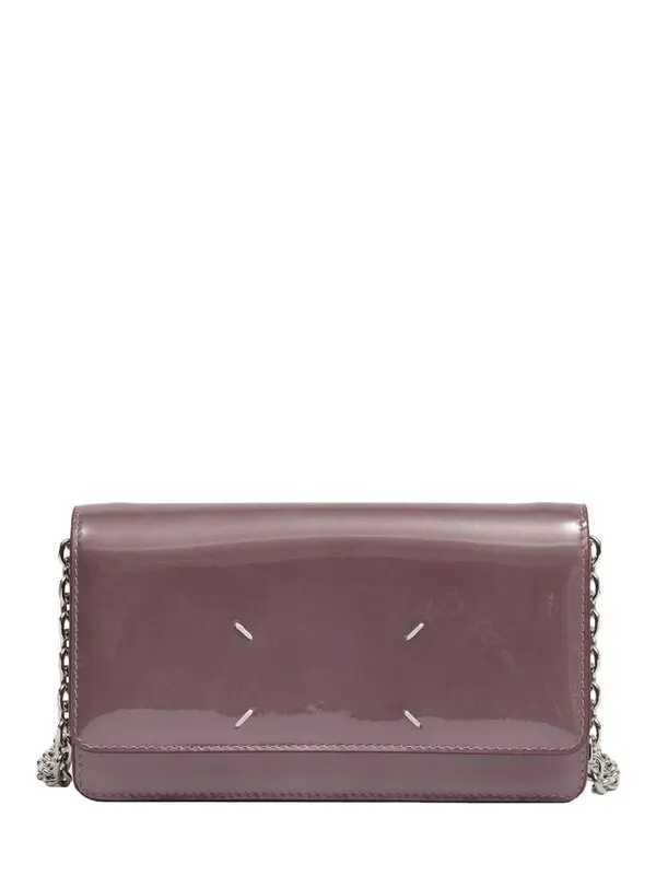 MAISON MARGIELA 11 Cm Mini Patent Leather Shoulder Bag - Viola