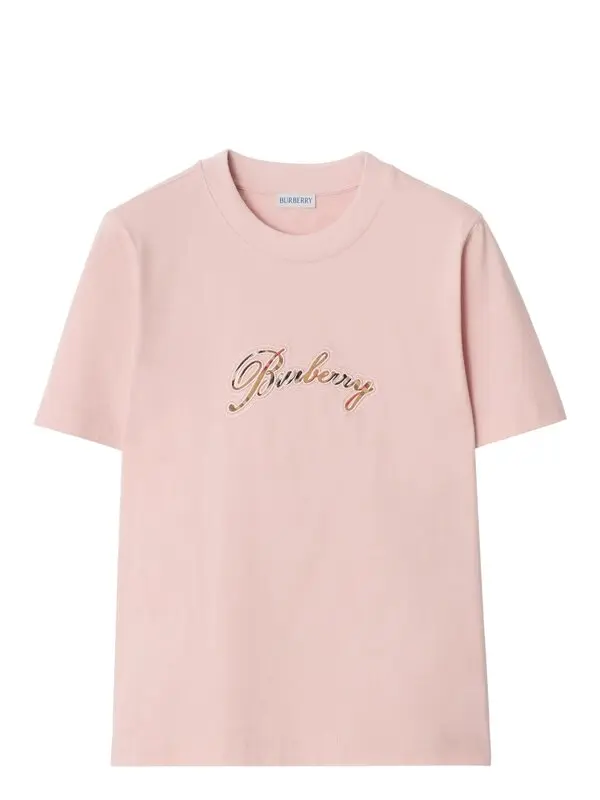 Burberry Embroidered Chest Lettering T-shirt - Rosa