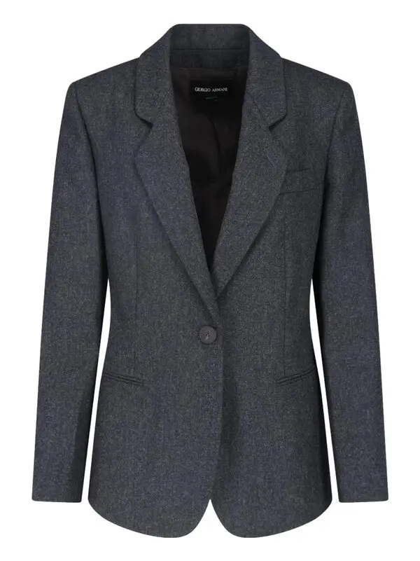 Giorgio Armani Tailored Single-breasted Blazer - Grey