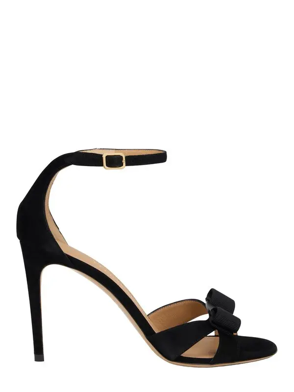FERRAGAMO Ferrara Vara Bow High-heeled Sandal With Adjustable Ankle Strap - Black