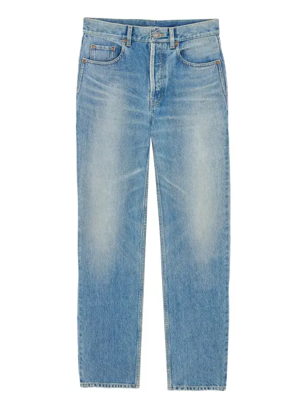 Saint Laurent Five-pocket Cotton Jeans With Zip Fly - Blu