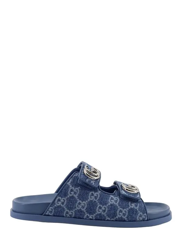 Gucci All-over Gg Cotton Denim Sandals - Blu