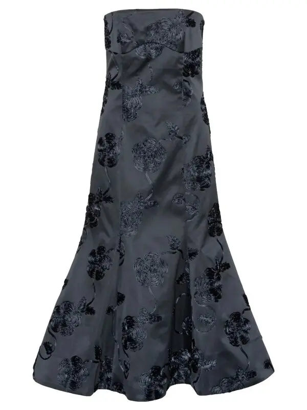 ROTATE BY BIRGER CHRISTENSEN Embellished Floral Strapless Maxi Dress - Blu