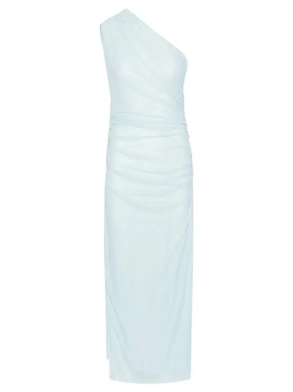ROTATE BY BIRGER CHRISTENSEN One-shoulder Draped Mini Dress - Azzurro