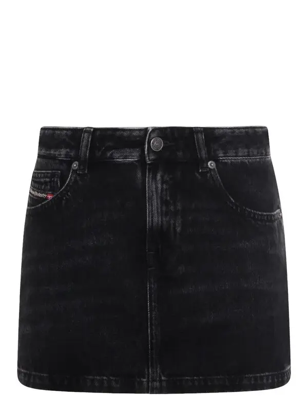 DIESEL® Denim Skirt With Signature Pocket Detailing - Nero