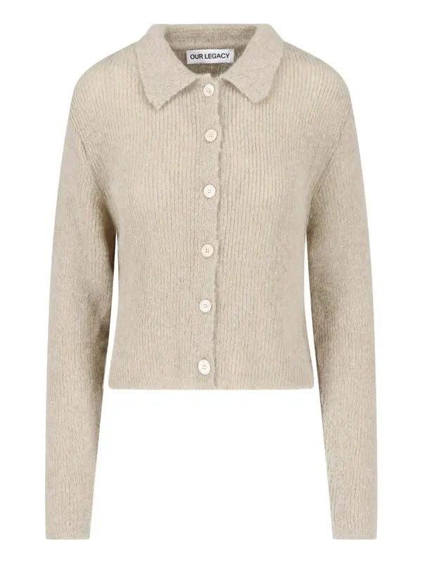 Our Legacy Fuzzy Alpaca-blend Collared Cardigan - Beige
