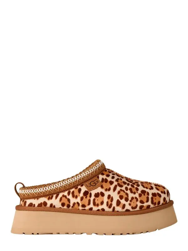 UGG Cow Hair Platform Sandals With Rear Pull Tab - Marrone