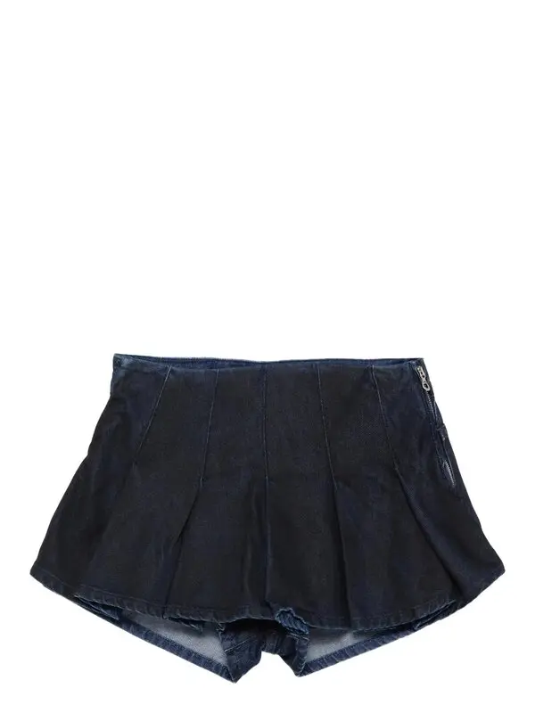 DIESEL® Pleated Mini Skirt With Side Zip And Back Pockets - Blu