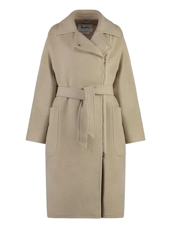 Max Mara Wool Belted Jacket - Beige