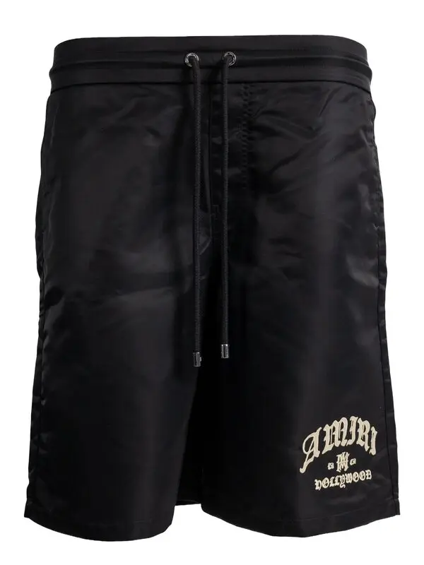 Amiri Logo Patch Drawstring Shorts - Nero