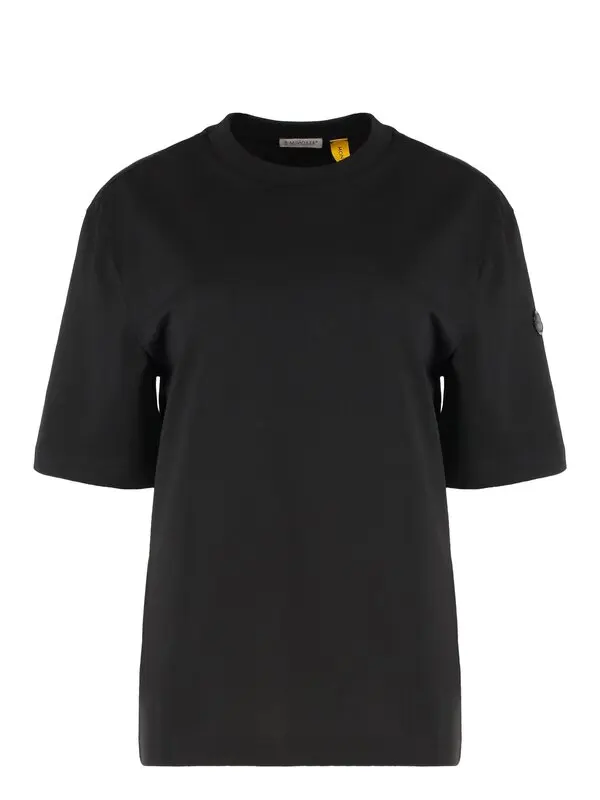 Moncler Logo Patch Cotton T-shirt - Black