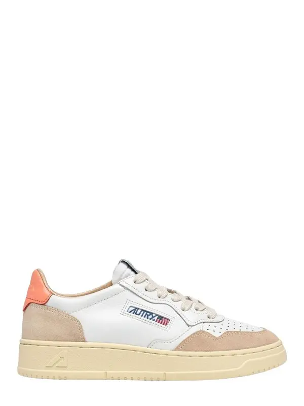 AUTRY Suede And Leather Lace-up Sneakers - Bianco