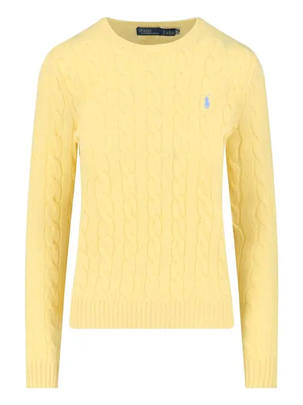 Polo Ralph Lauren Cable Knit Wool-cashmere Crewneck Sweater - Yellow