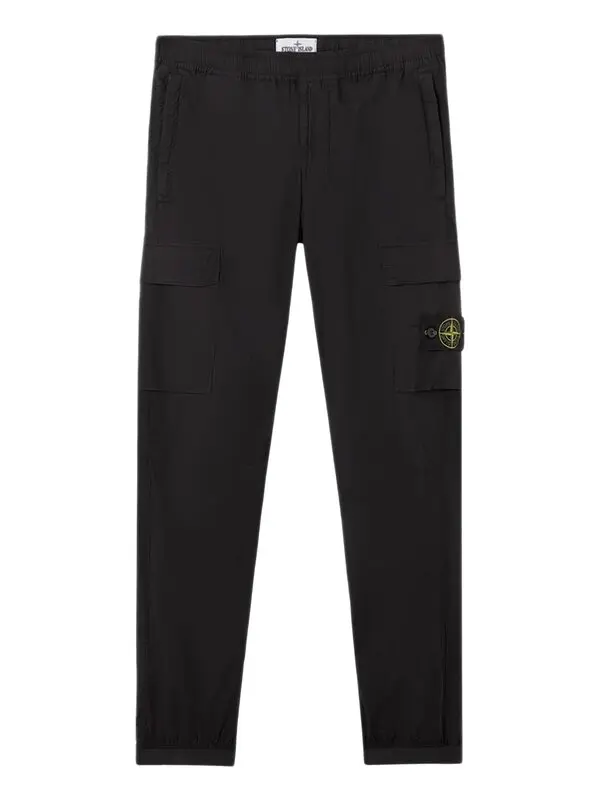 Stone Island Cargo Pants With Elasticated Waist And Cuffs - Nero