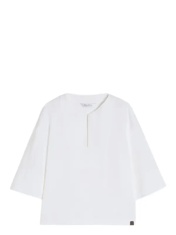 Max Mara V-neck Linen-blend Blouse - Bianco