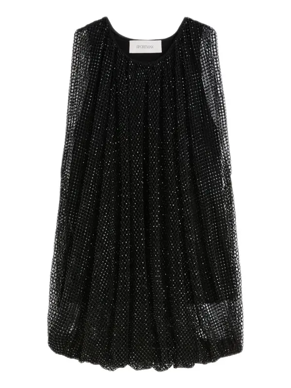 Sportmax Sleeveless Round Neck Bubble Hem Tank Top - Nero