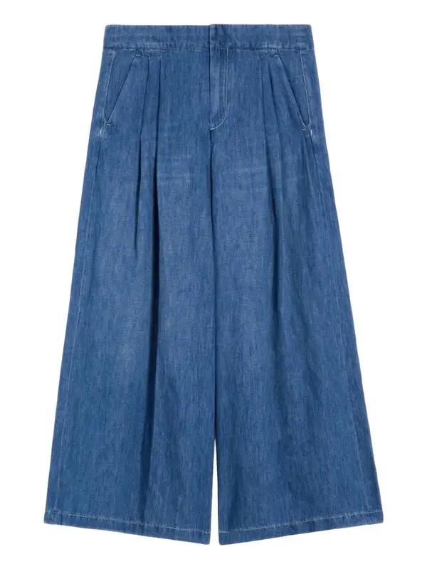 Max Mara Wide-leg High-waist Pants - Blu
