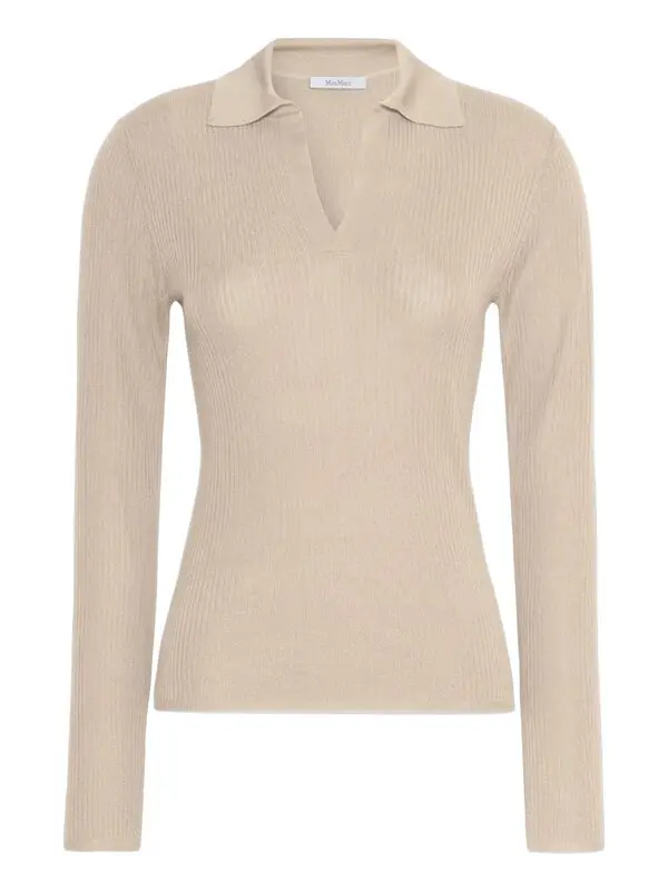 Max Mara Cashmere Silk Polo Sweater - Beige