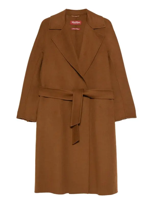 Max Mara Double-drap Wool, Cashmere & Silk Belted Jacket - Marrone