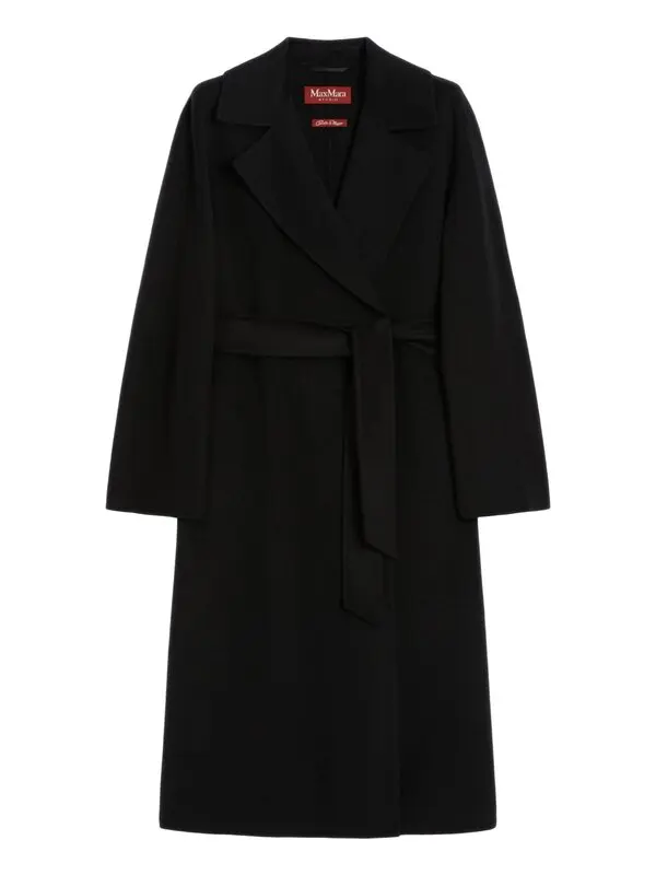 Max Mara Double-drap Wool, Cashmere & Silk Belted Jacket - Nero