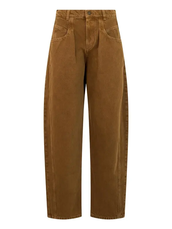Isabel Marant Étoile Loose Fit Cotton Pants With Straight Legs - Brown