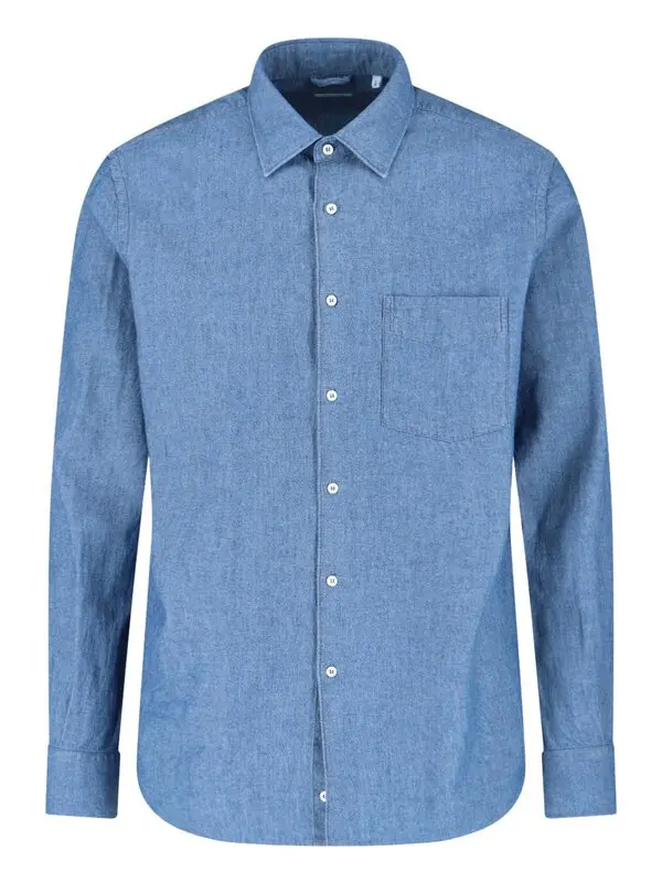 Aspesi Chambray Button-front Shirt - Blue