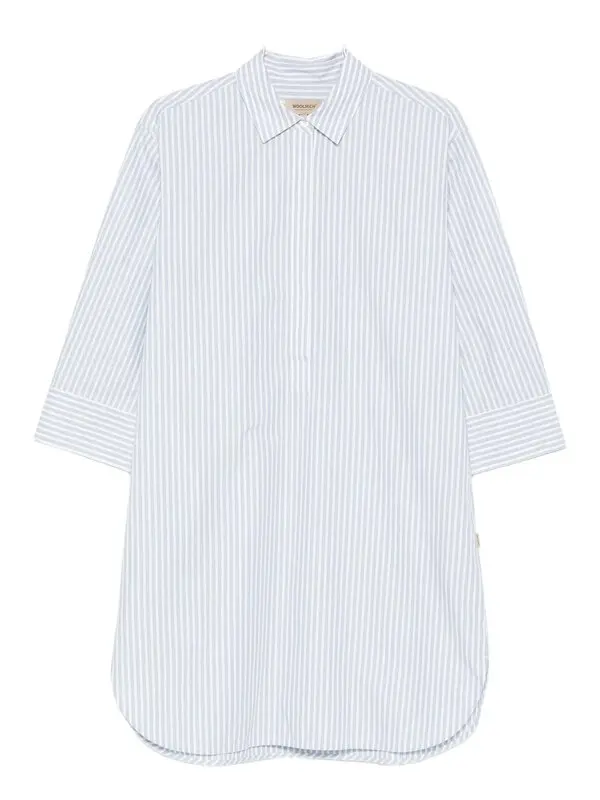 Woolrich Cotton Shirt With Concealed Front Button And Adjustable Cuffs - Azzurro