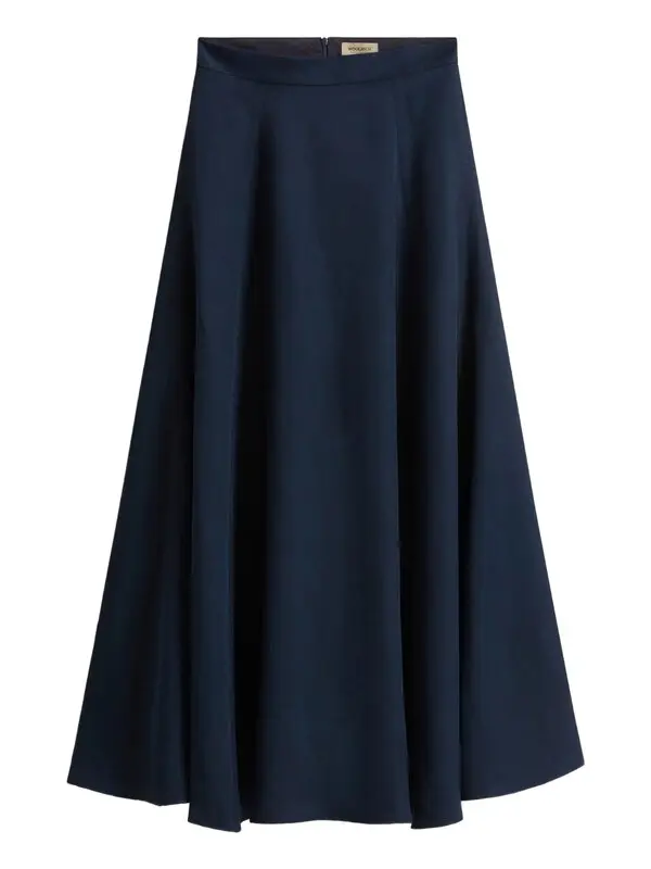 Woolrich High-waist Lyocell-linen Midi Skirt - Blu