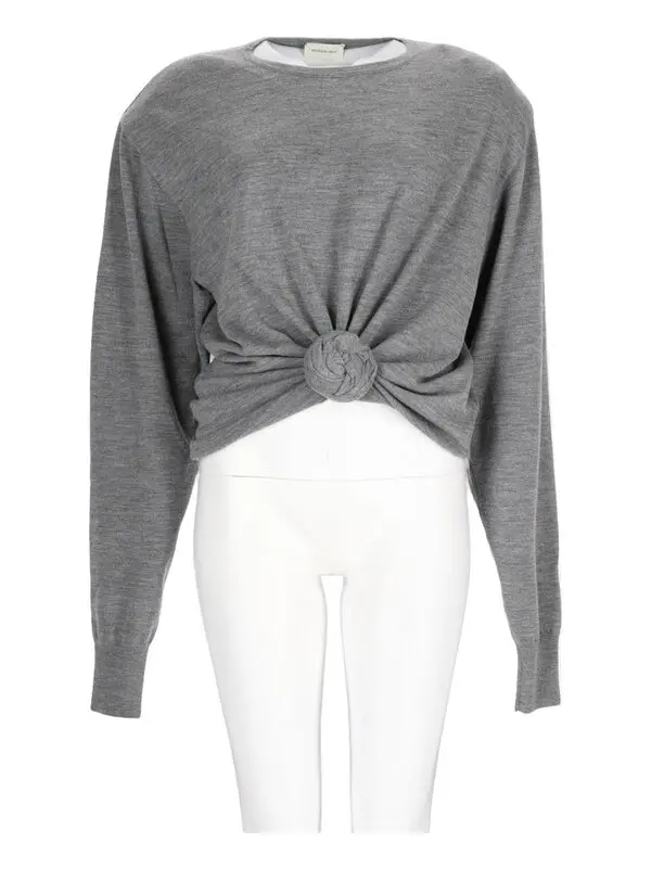 Magda Butrym 100% Wool Knotted T-shirt - Grey