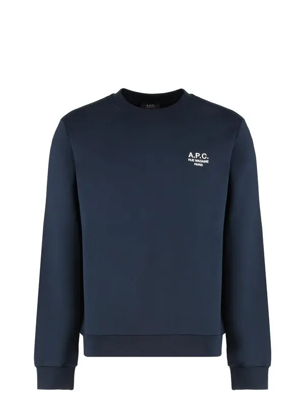 A.p.c. Cotton Crewneck Sweatshirt - Blue