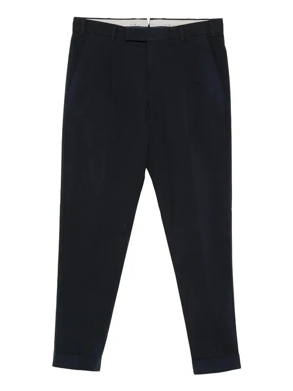 PT TORINO Pleated Rebel-fit Trousers With Side And Back Pockets - Blu
